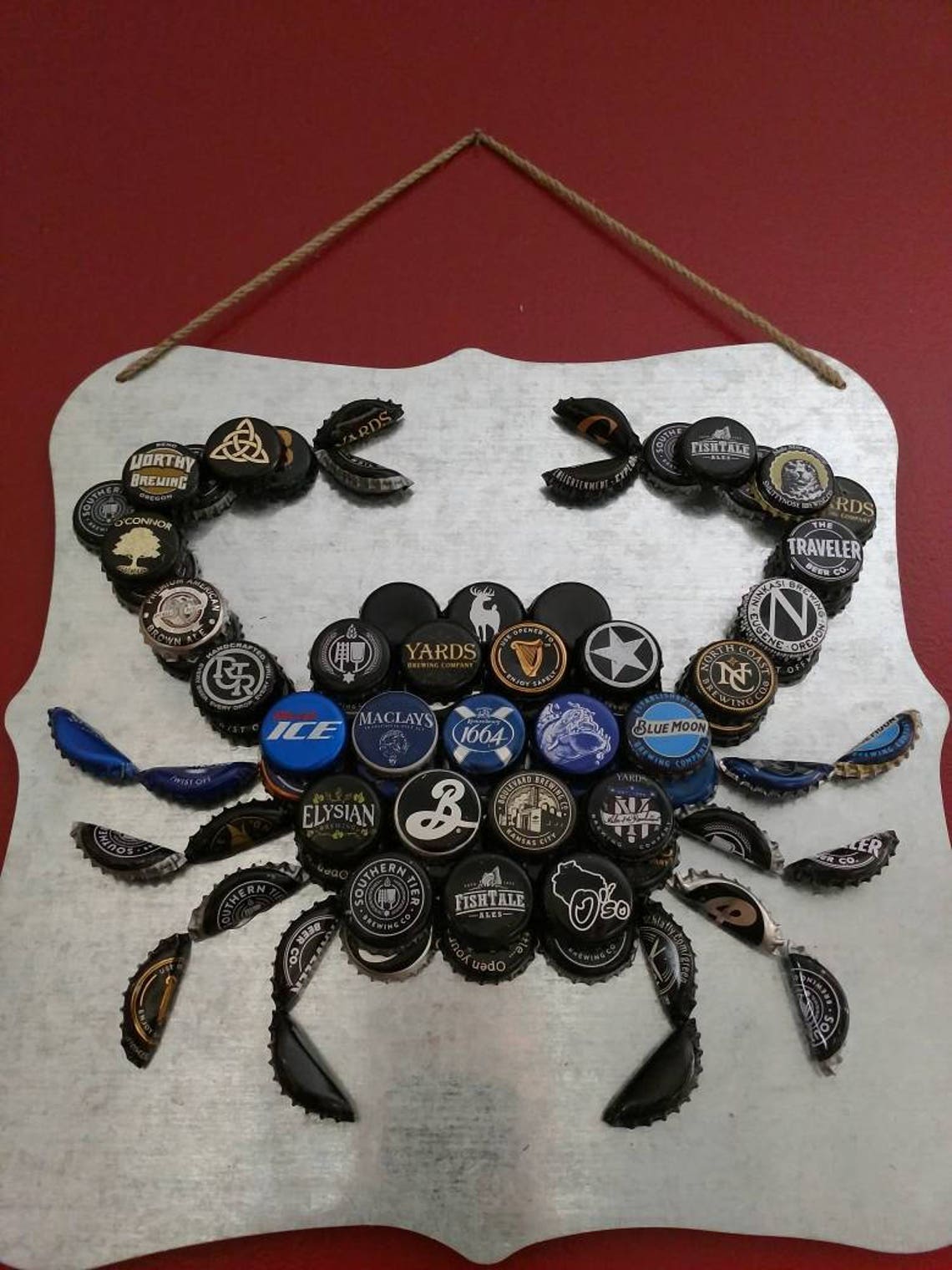 Thin Blue Line Police Beer Bottle Cap Crab - Etsy