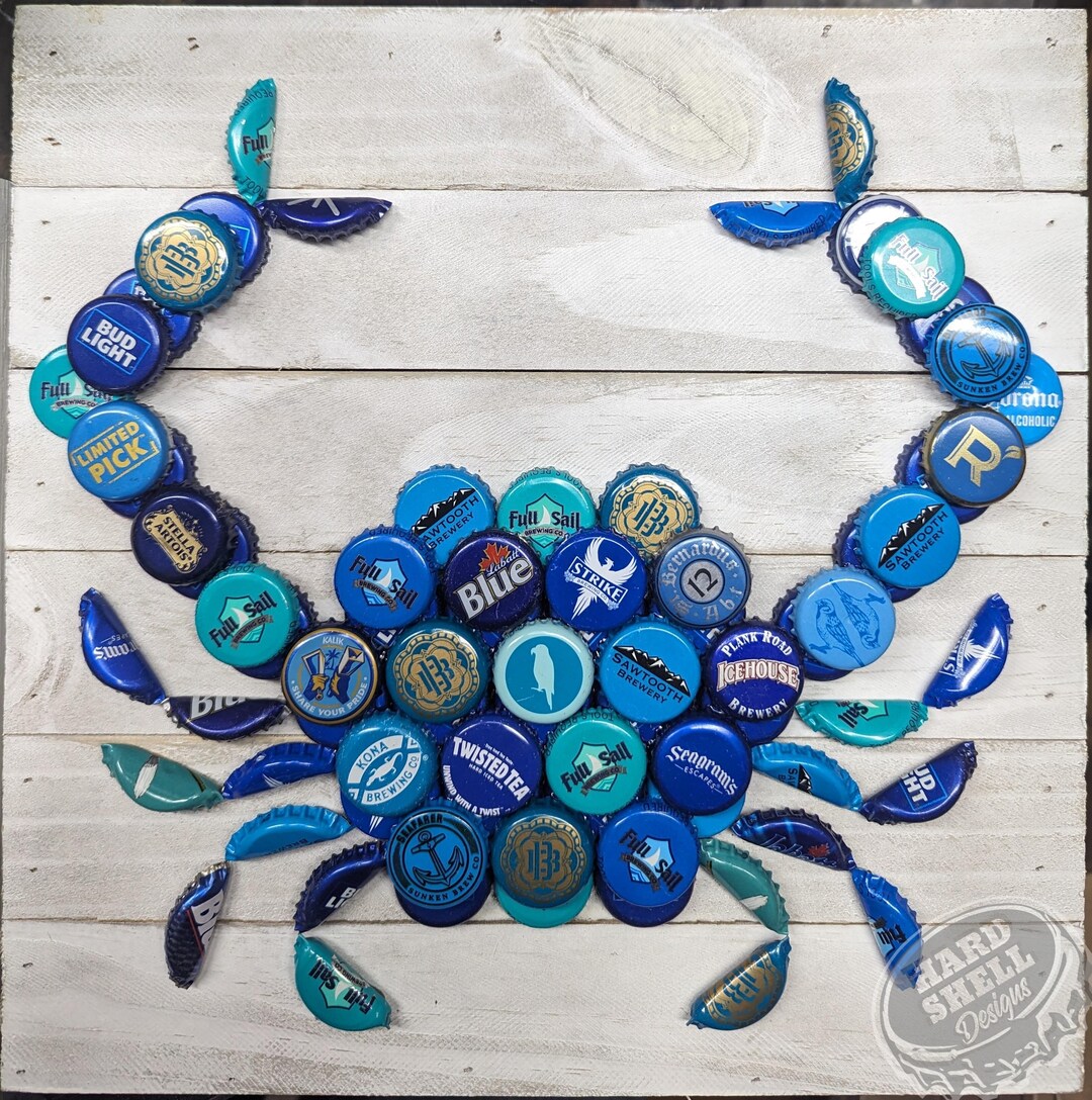 Beer Bottle Cap Tropical Blue Crab - Etsy