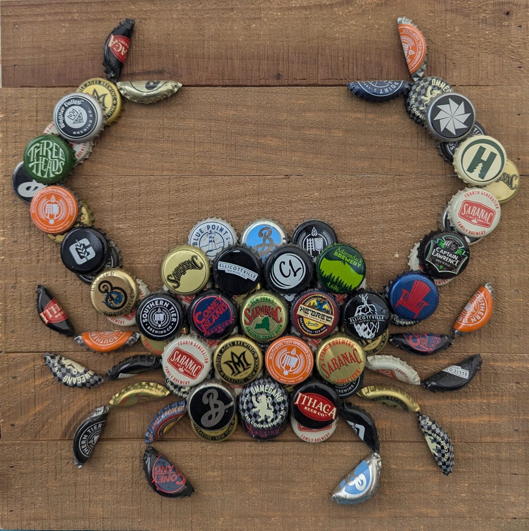 New York Breweries Craft Beer Bottle Cap Crab - Etsy