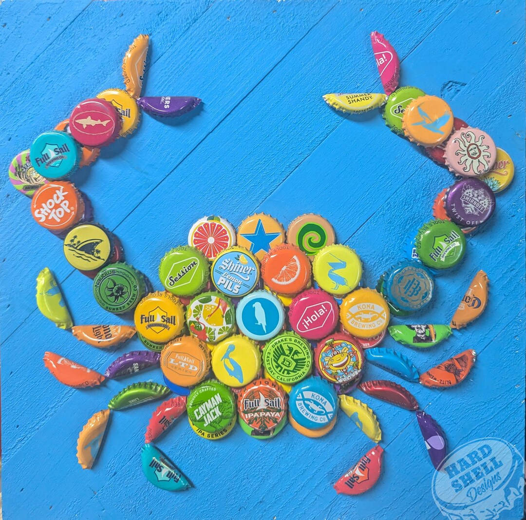 Tropical Beer Bottle Cap Crab - Etsy