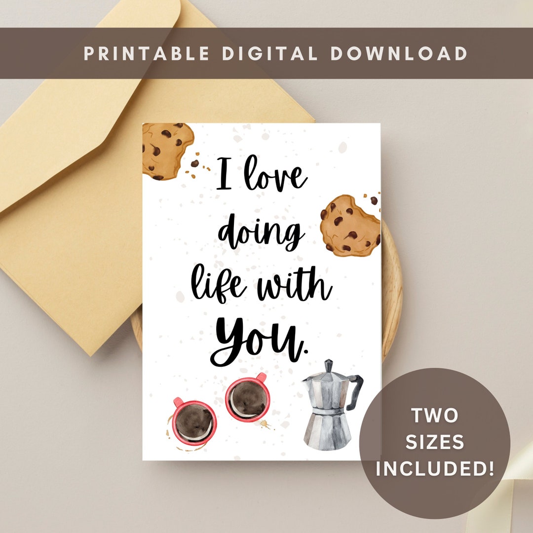 Love Life With You Card Printable Valentine Romantic Anniversary Card ...