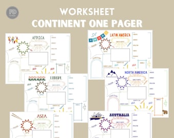 Continent Research Worksheets History Research Templates Printable ...