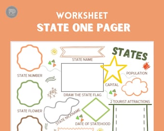State Research PDF Printable Digital Download, Activity, Geography, Map ...