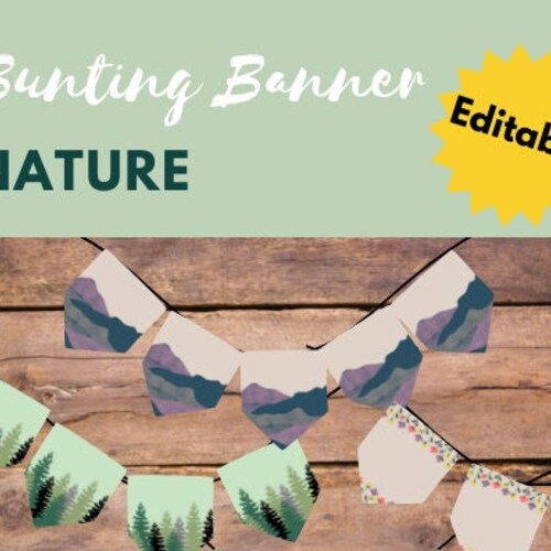 Nature Editable Bunting Banner Printable Easy Classroom - Etsy