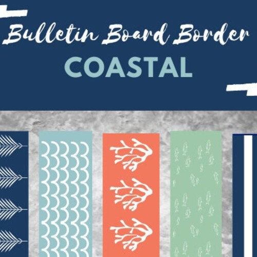 Coastal Bulletin Board Border Printable Easy Classroom - Etsy