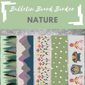Nature Bulletin Board Border Printable Easy Classroom - Etsy