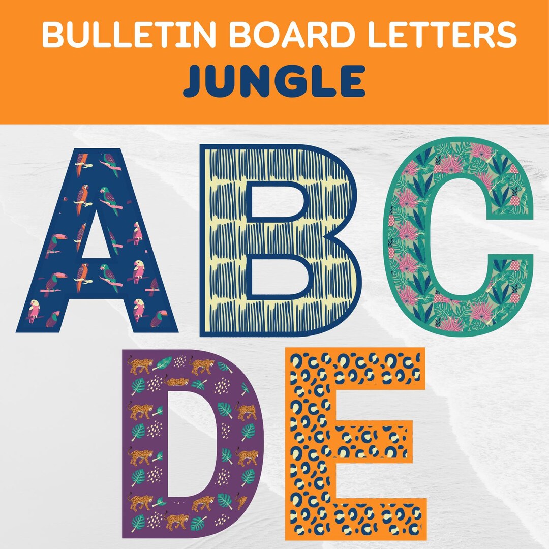 Jungle Bulletin Board Letters, Printable, Easy Classroom Decoration - Etsy