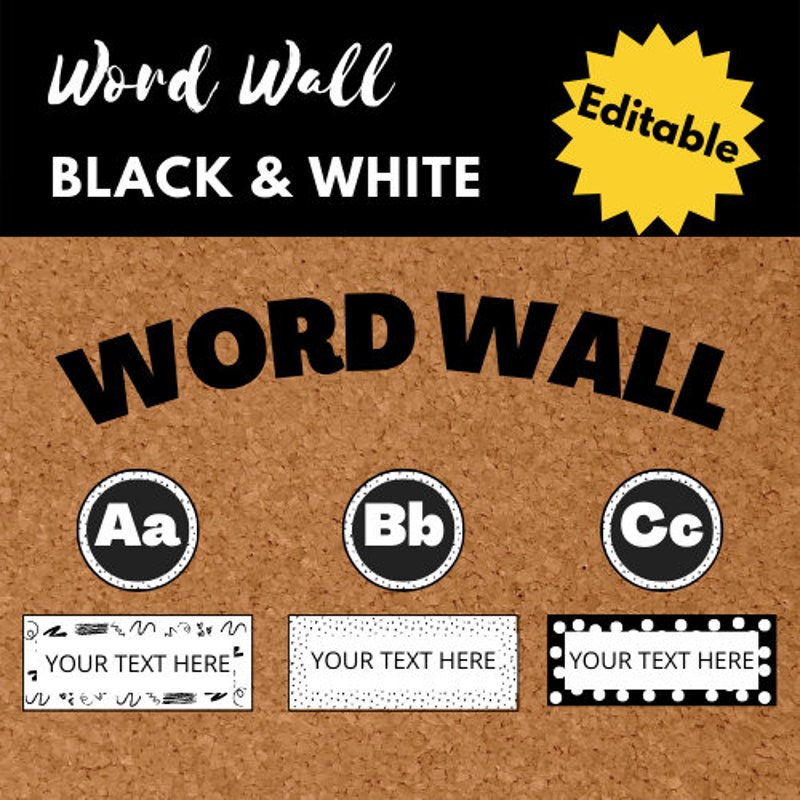 Black White Word Art - Etsy