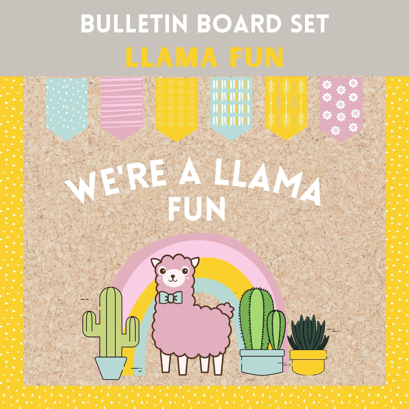 Boho Llama Bulletin Board Set, Printable, Easy Classroom Decoration - Etsy