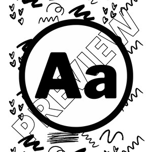 Black and White Doodle A-Z Alphabet, Printable, Easy and Fun Classroom ...
