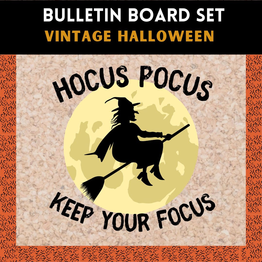 Vintage Halloween Bulletin Board Set, Printable, Easy Classroom ...