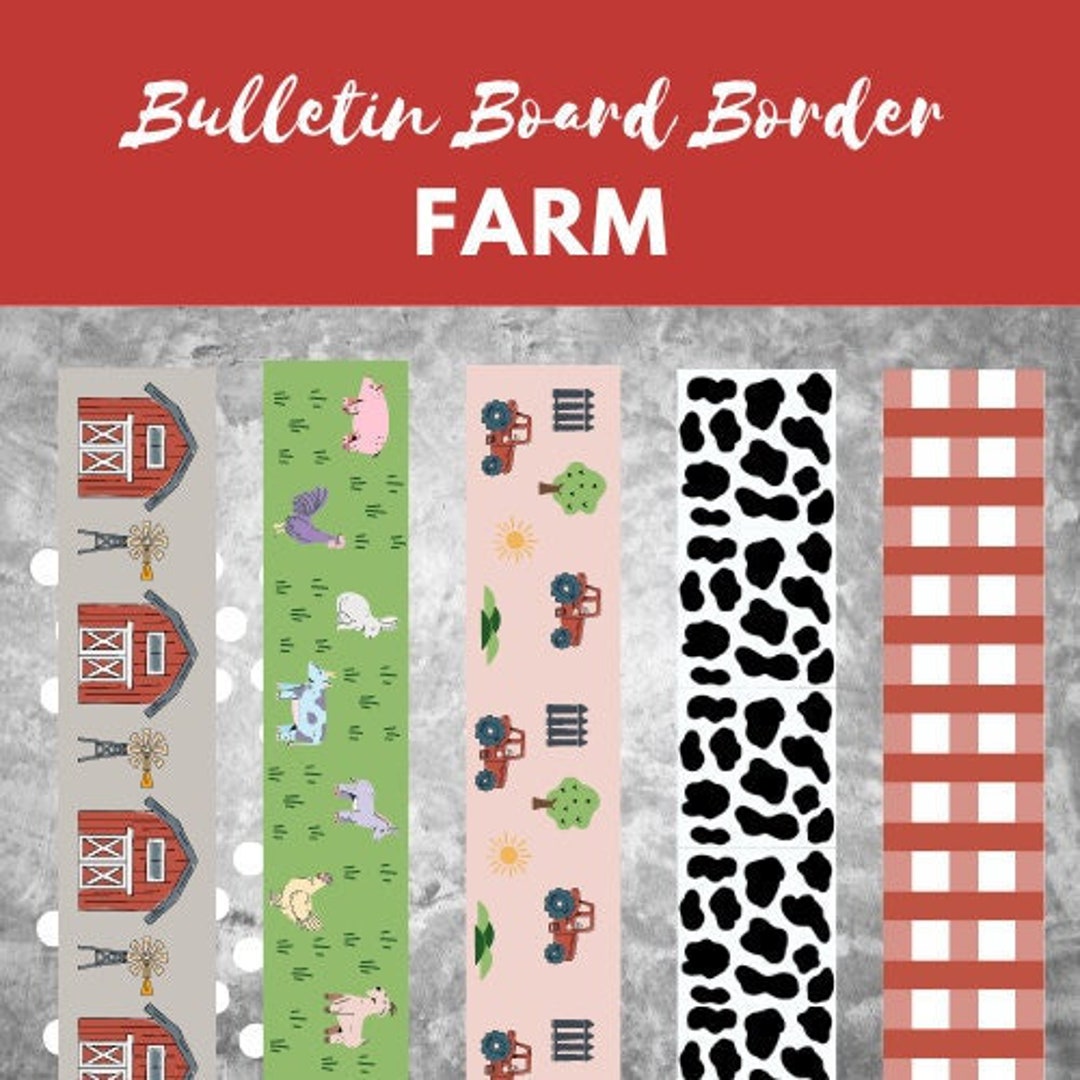 Farm Bulletin Board Border, Printable, Easy Classroom Decoration - Etsy