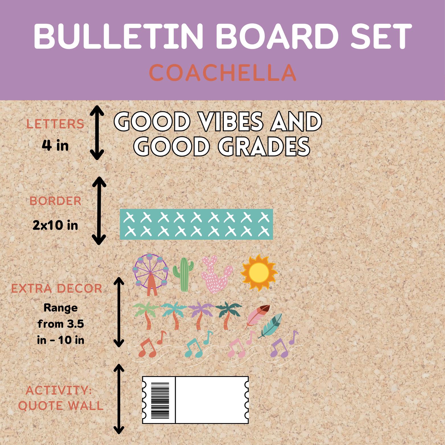 Coachella Themed Bulletin Board Set, New School Year, Motivational ...