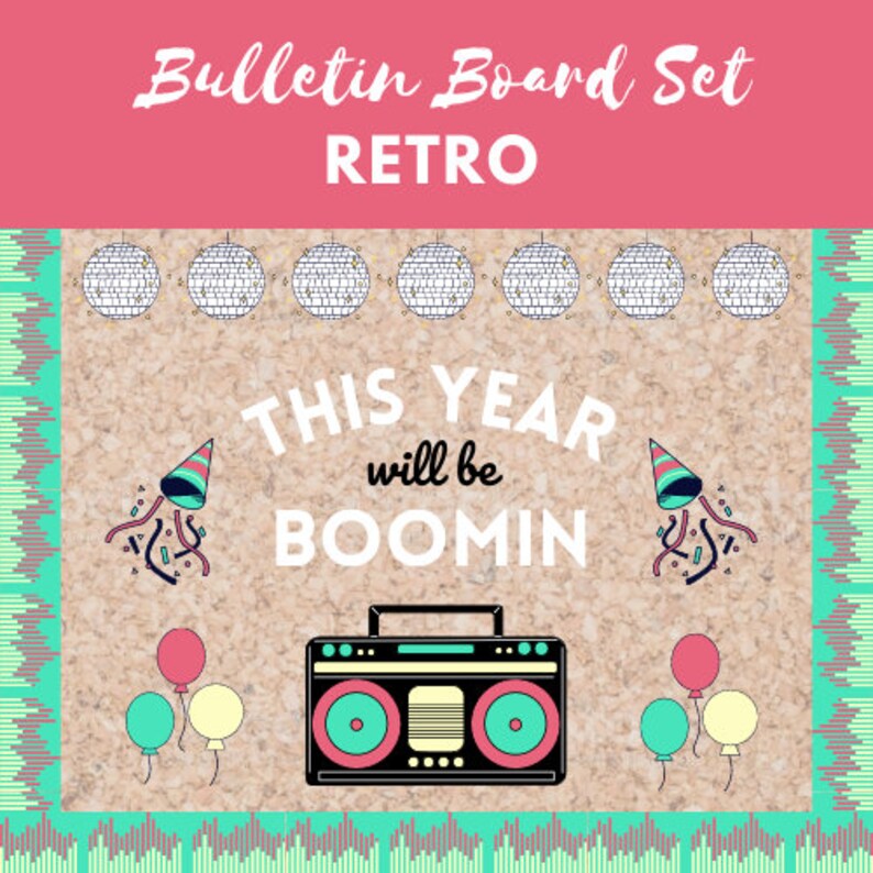 Retro Bulletin Board Set, Printable, Easy and Fun Classroom Decoration ...