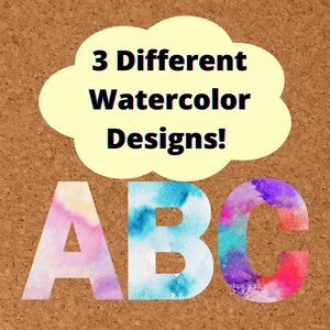Watercolor Bulletin Board Letters, Printable, Easy Classroom Decoration ...