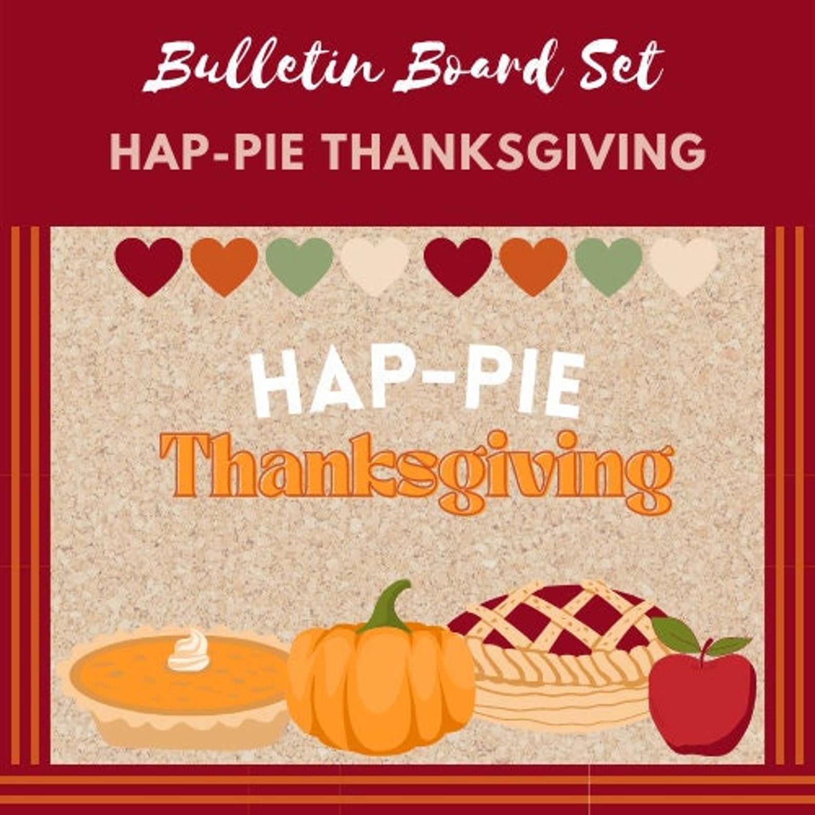 Thanksgiving Bulletin Board Set, Printable, Easy Classroom Decoration ...