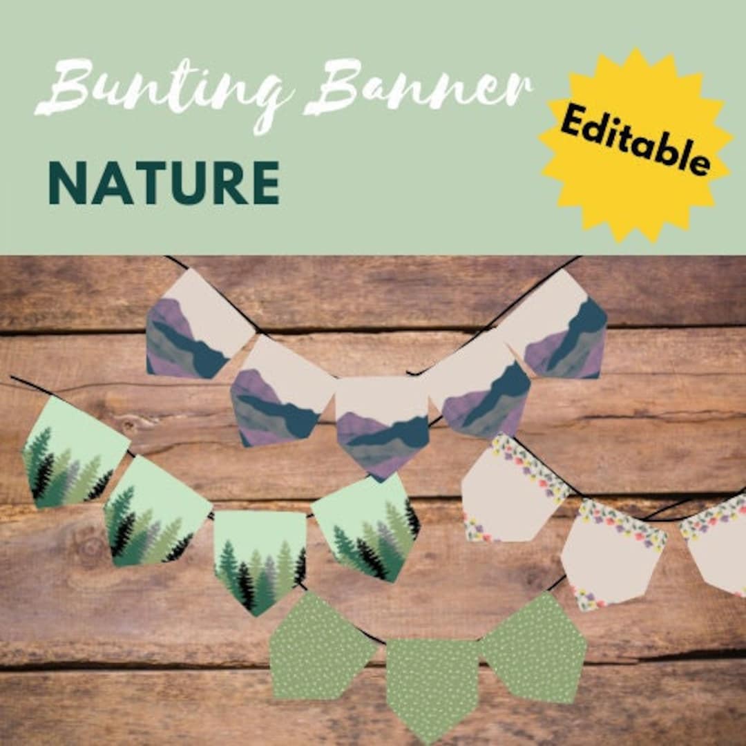 Nature Editable Bunting Banner, Printable, Easy Classroom Decoration - Etsy