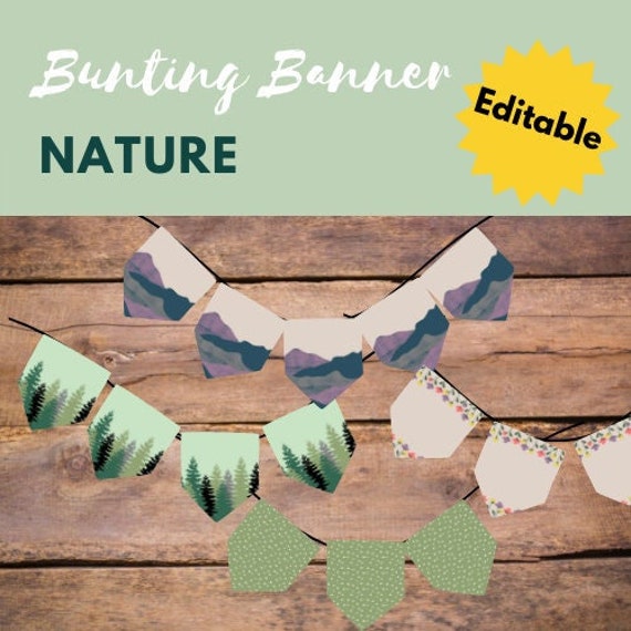 Nature Editable Bunting Banner Printable Easy Classroom - Etsy