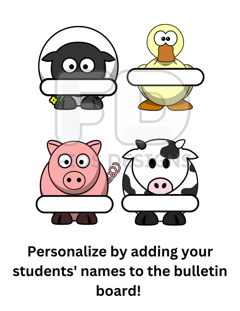 Farm Bulletin Board Set, Printable, Easy Classroom Decoration - Etsy
