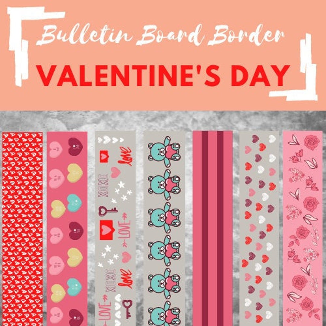 Valentine's Day Bulletin Board Border, Printable, Easy Classroom ...