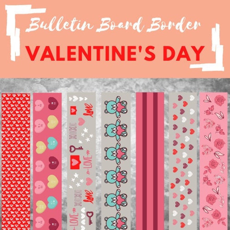Valentine's Day Bulletin Board Border, Printable, Easy Classroom ...