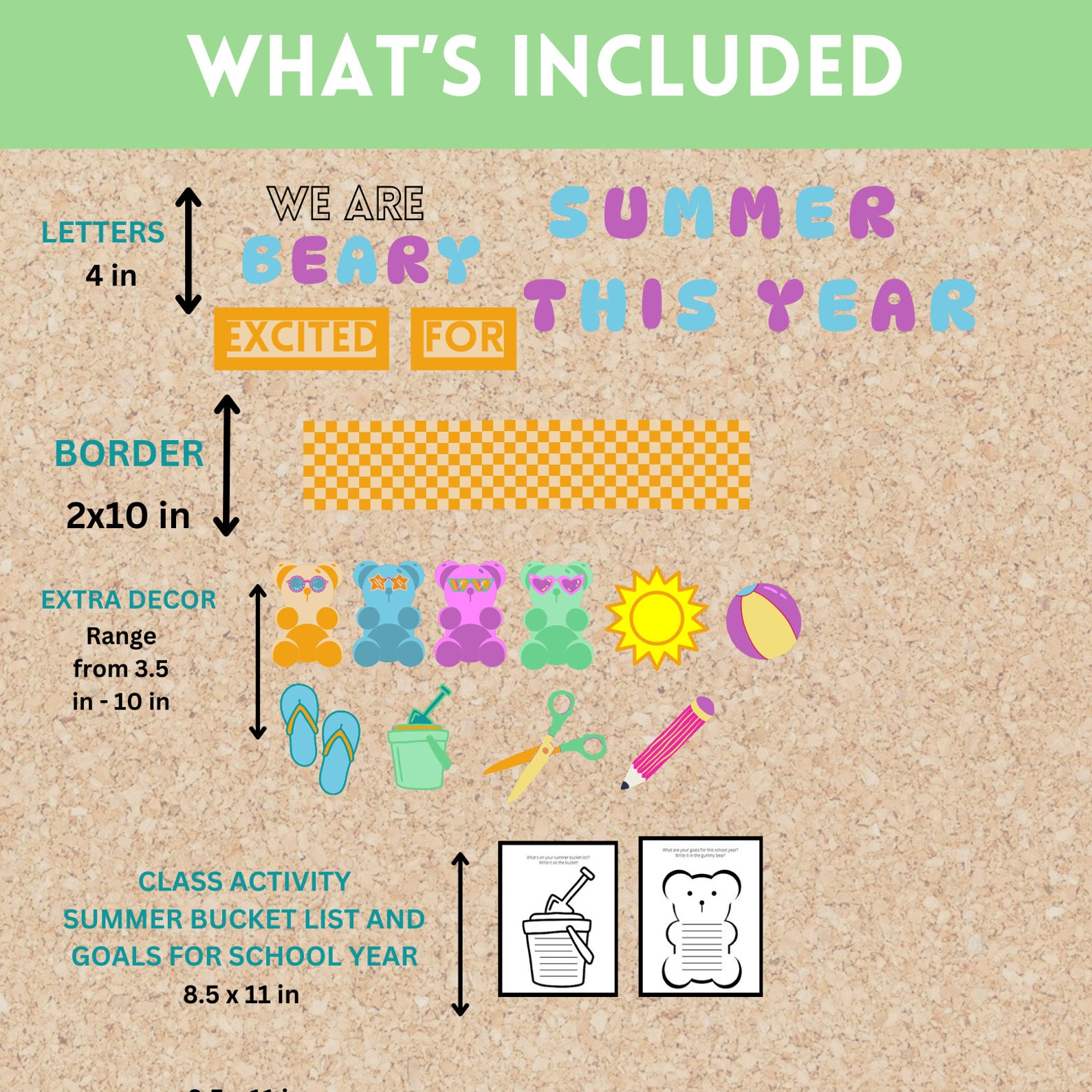 Beary Excited for Summer End of School Year Bulletin Board Set ...