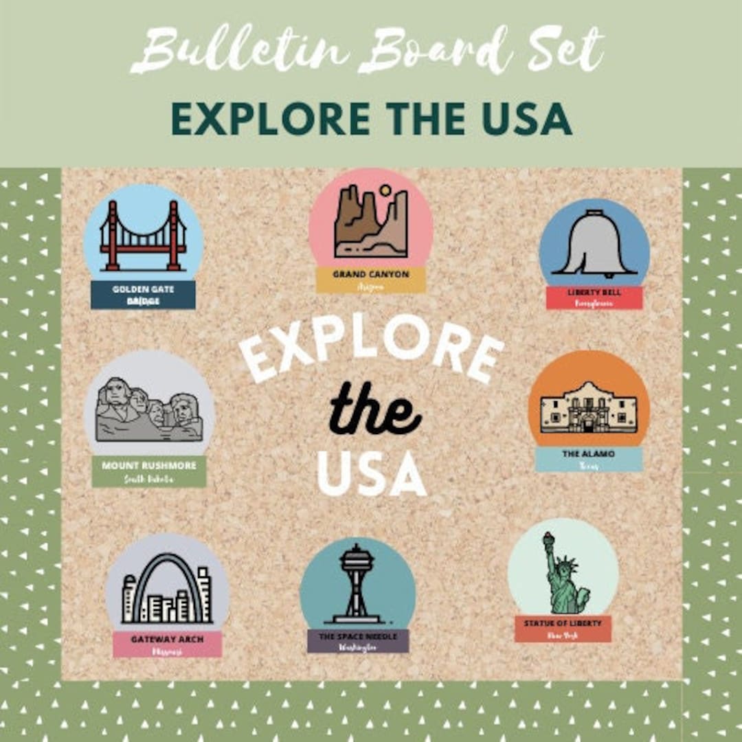 Explore the USA Nature Bulletin Board Set, Printable, Easy and Fun ...