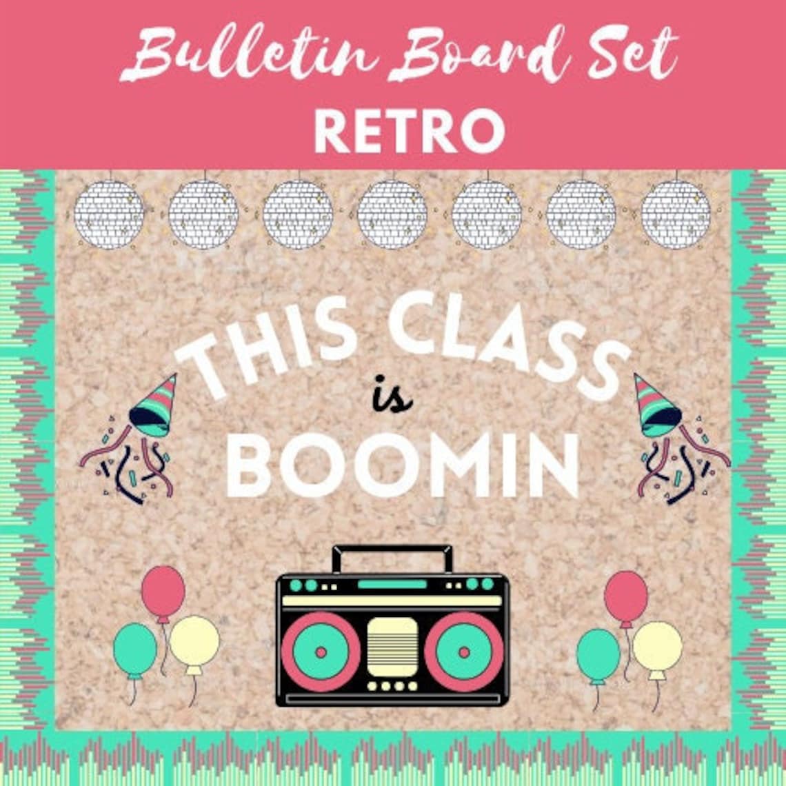 Retro Bulletin Board Set, Printable, Easy and Fun Classroom Decoration ...