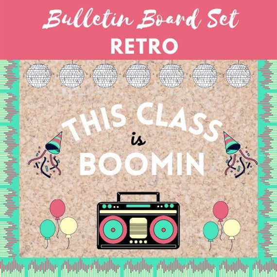 Retro Bulletin Board Set Printable Easy and Fun Classroom - Etsy