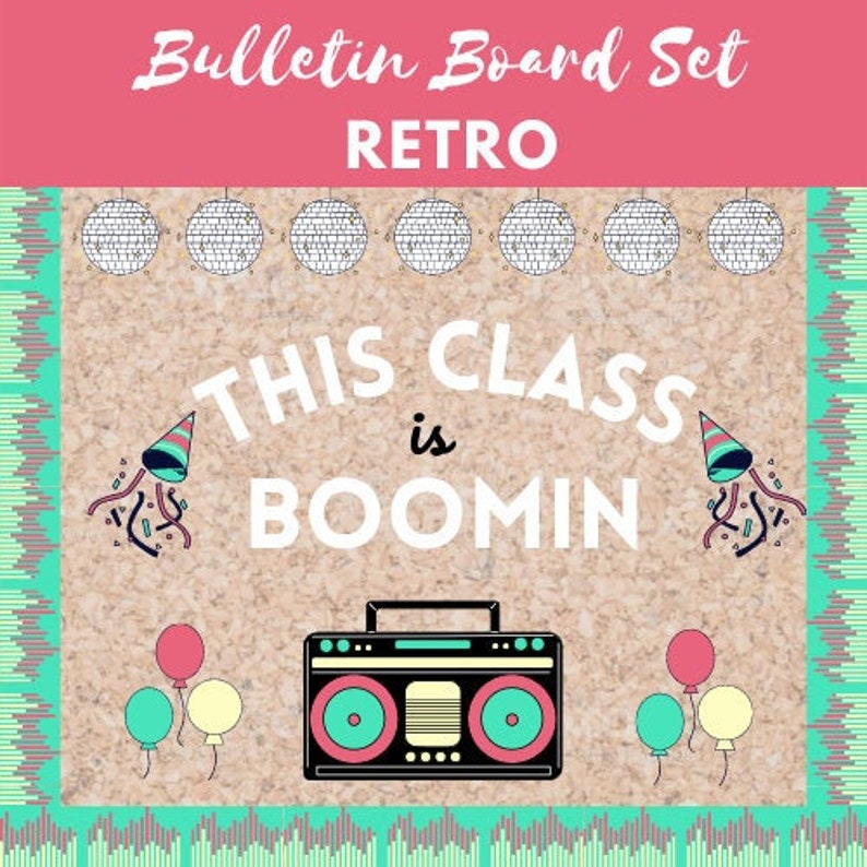 Retro Bulletin Board Set, Printable, Easy and Fun Classroom Decoration ...