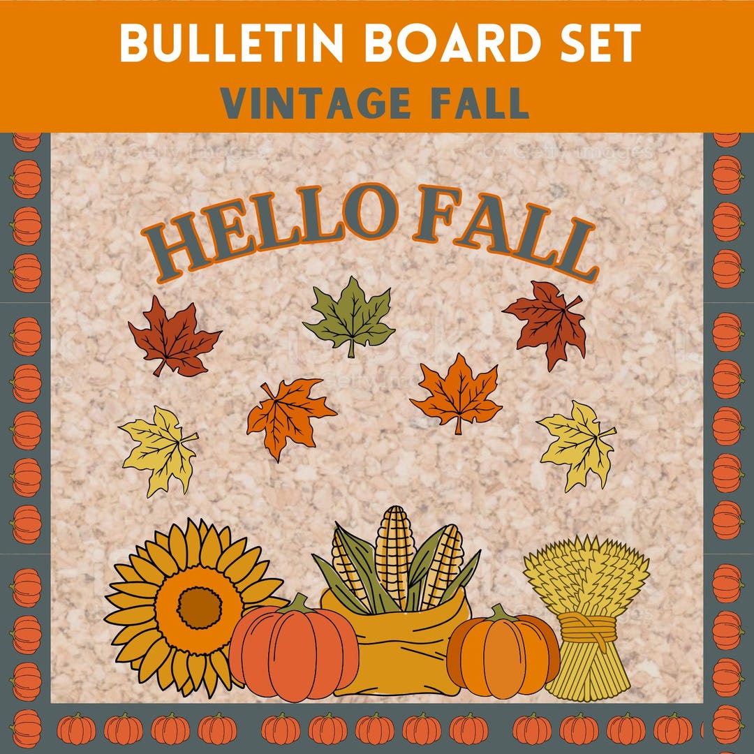 Vintage Fall Bulletin Board Set, Printable, Easy Classroom Decoration ...