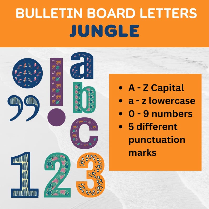 Jungle Bulletin Board Letters, Printable, Easy Classroom Decoration - Etsy