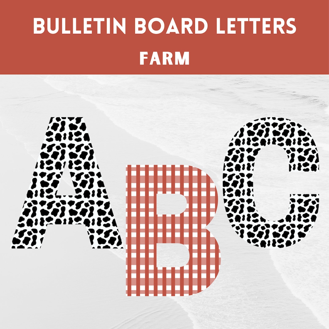Farm Bulletin Board Letters, Printable, Easy Classroom Decoration - Etsy