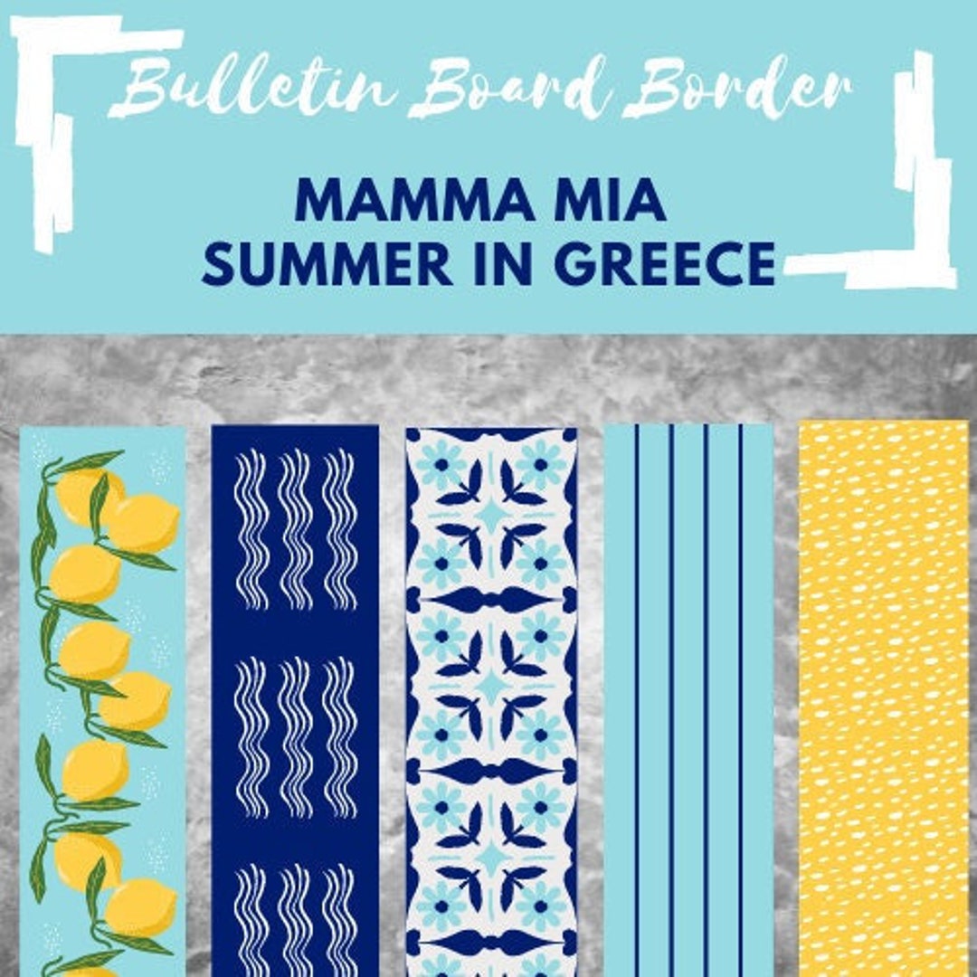 Mamma Mia Summertime in Greece Bulletin Board Border, Printable, Easy ...