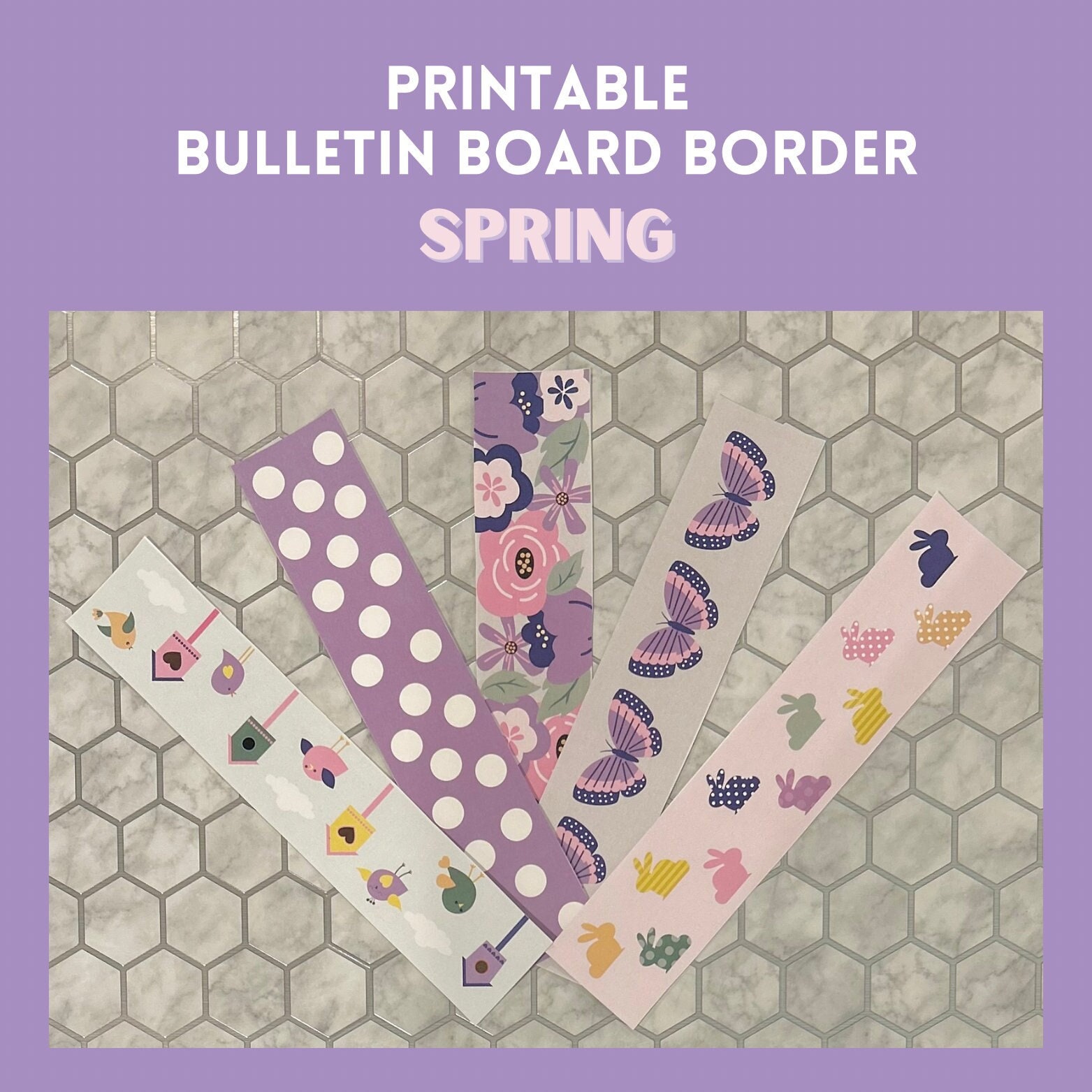 Springtime Bulletin Board Border, Printable, Easy Classroom Decoration ...