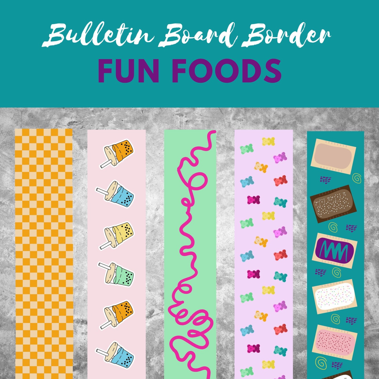 Fun Food Bulletin Board Border, Printable, Easy Classroom Decoration - Etsy