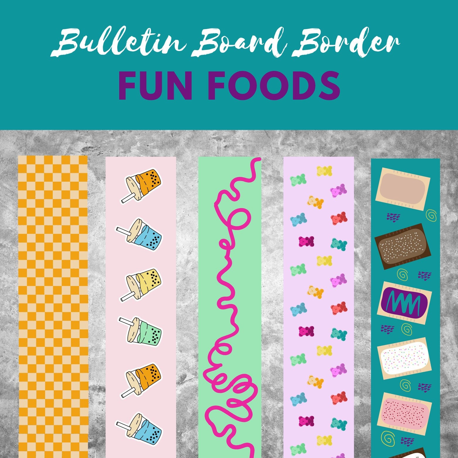 Fun Food Bulletin Board Border, Printable, Easy Classroom Decoration - Etsy