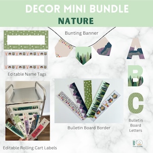 Nature Classroom Decoration Mini Bundle, Printable Classroom Decoration ...