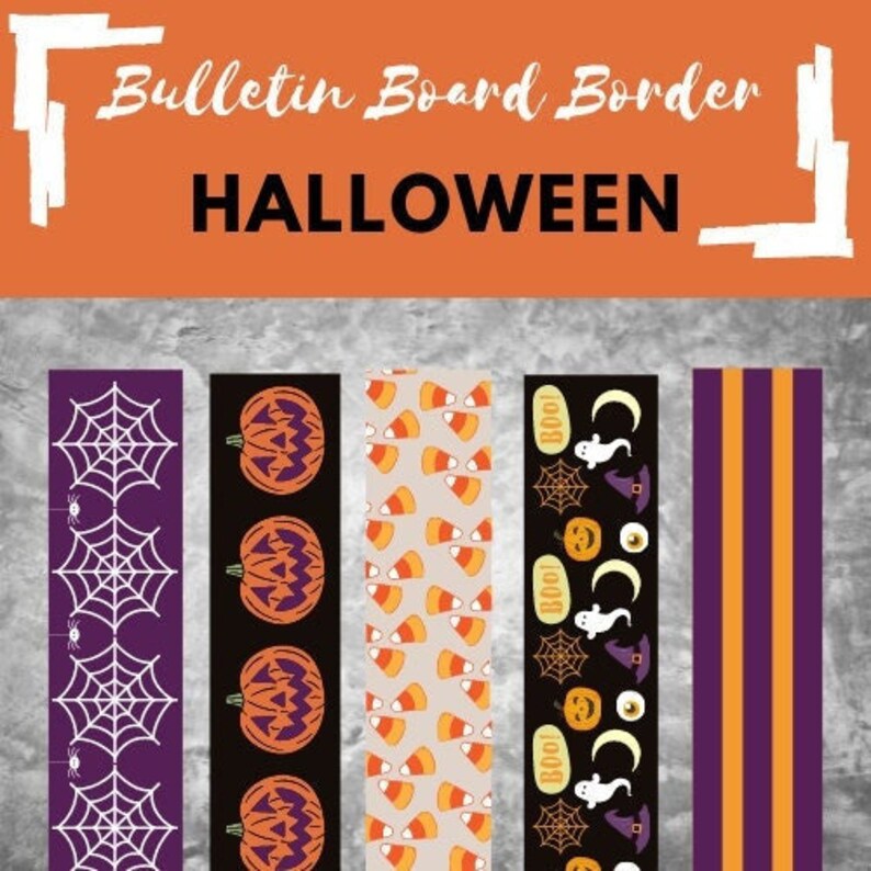 Halloween Bulletin Board Border, Printable, Easy Classroom Decoration ...