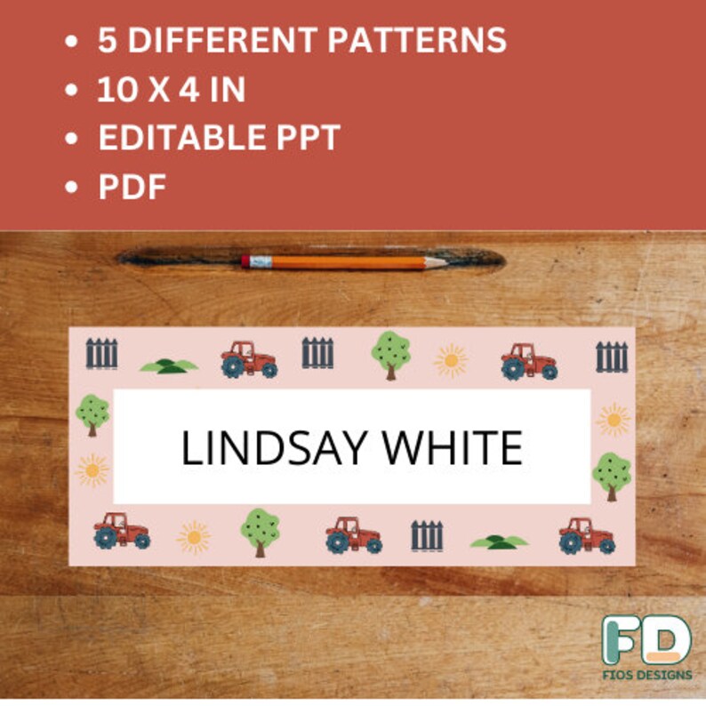 Farm Editable Name Tags, Printable, Easy Classroom Decoration - Etsy