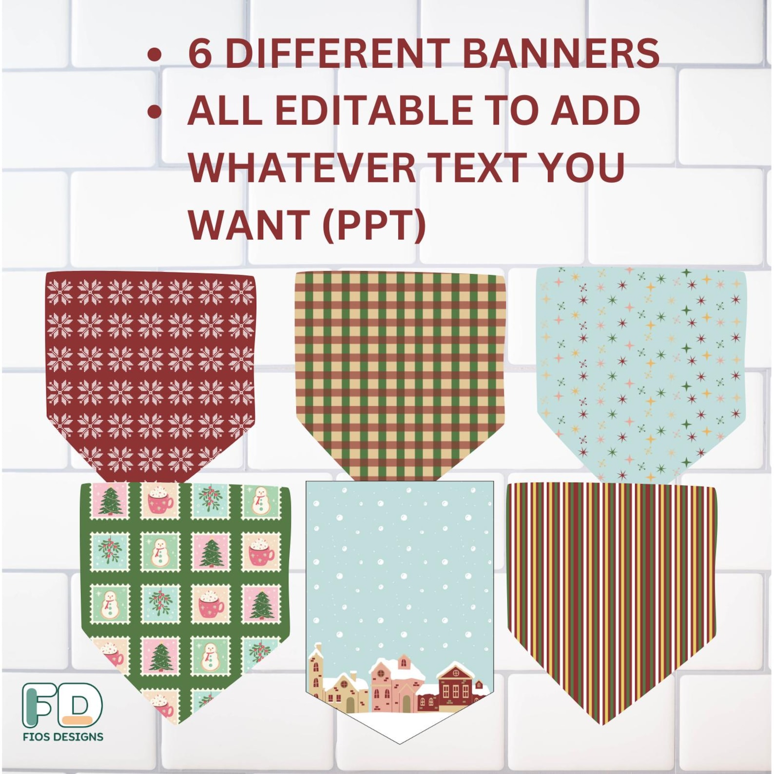 Vintage Christmas Editable Bunting Banner, Printable, Easy Classroom ...