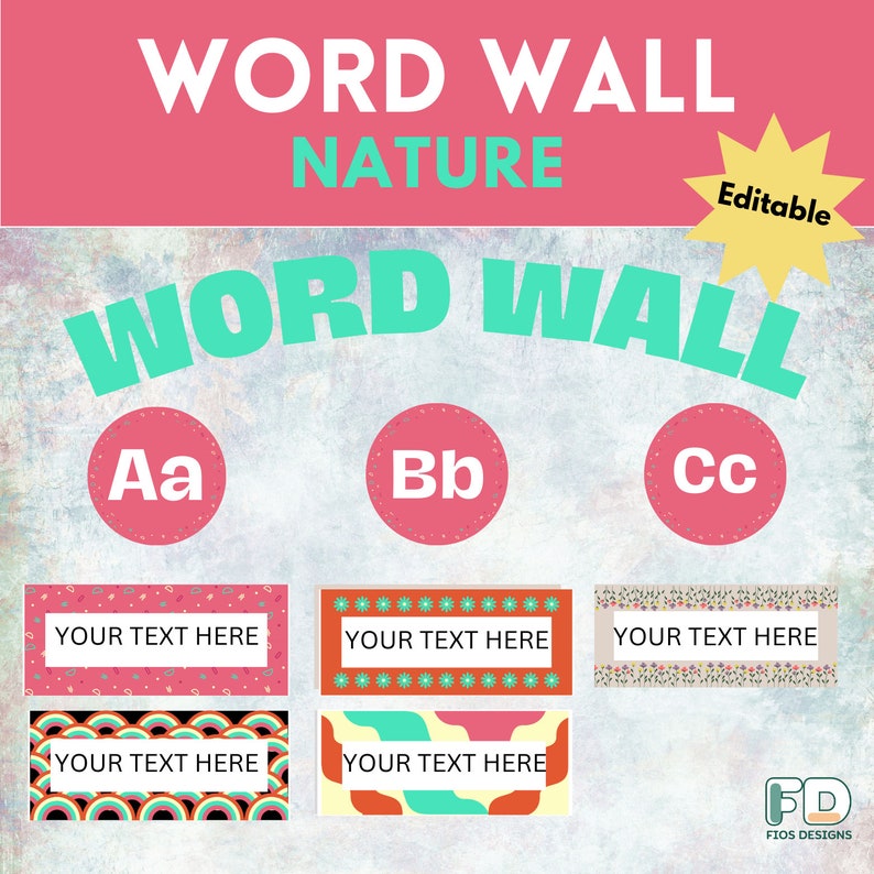 Retro Word Wall, Printable, Easy and Fun Classroom Decoration - Etsy