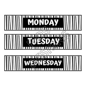 Black and White Doodle Rolling Cart Labels, 10 Drawer Rolling Cart ...