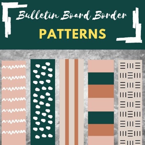 Neutral Pattern Bulletin Board Border Printable Easy - Etsy