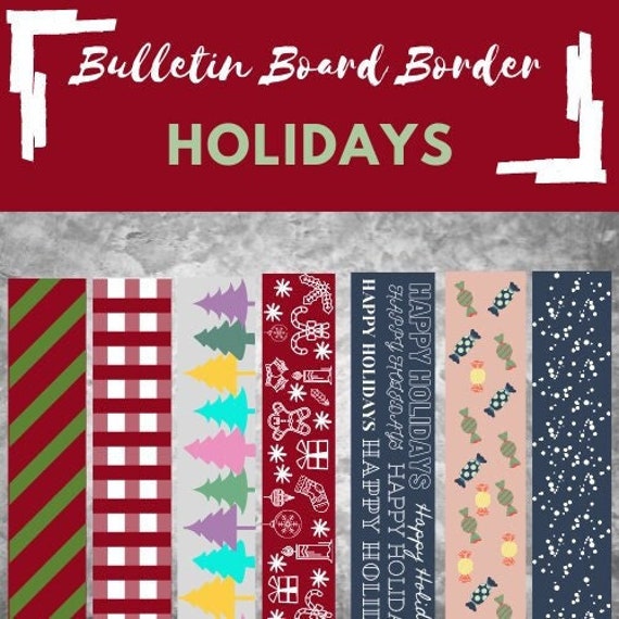 Christmas Holiday Bulletin Board Border Printable Easy - Etsy