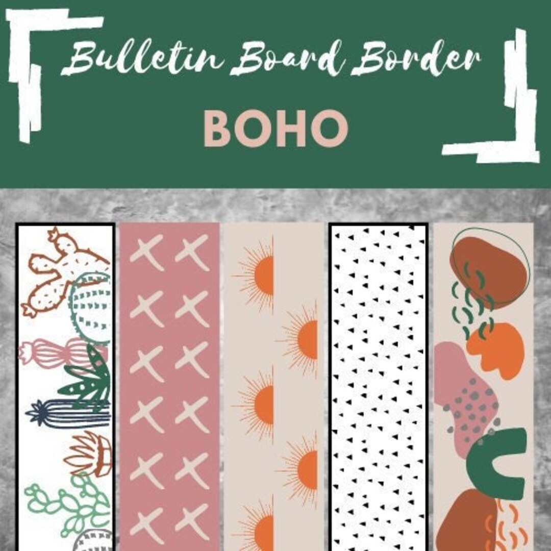 Boho Bulletin Board Border, Printable, Easy Classroom Decoration - Etsy