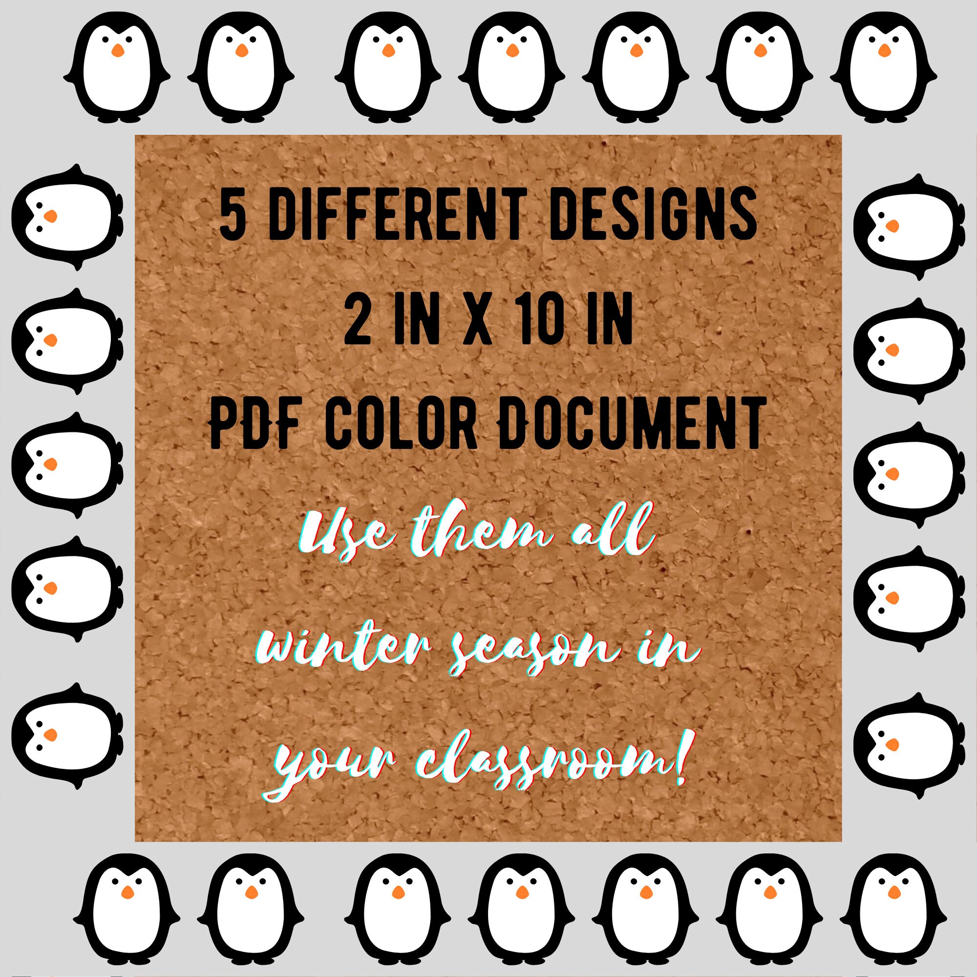 Winter Bulletin Board Border, Printable, Easy Classroom Decoration - Etsy