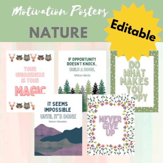 Nature Editable Posters Printable Easy Classroom Decoration - Etsy
