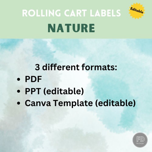 Nature Rolling Cart Labels, Printable, Easy Classroom Decoration - Etsy