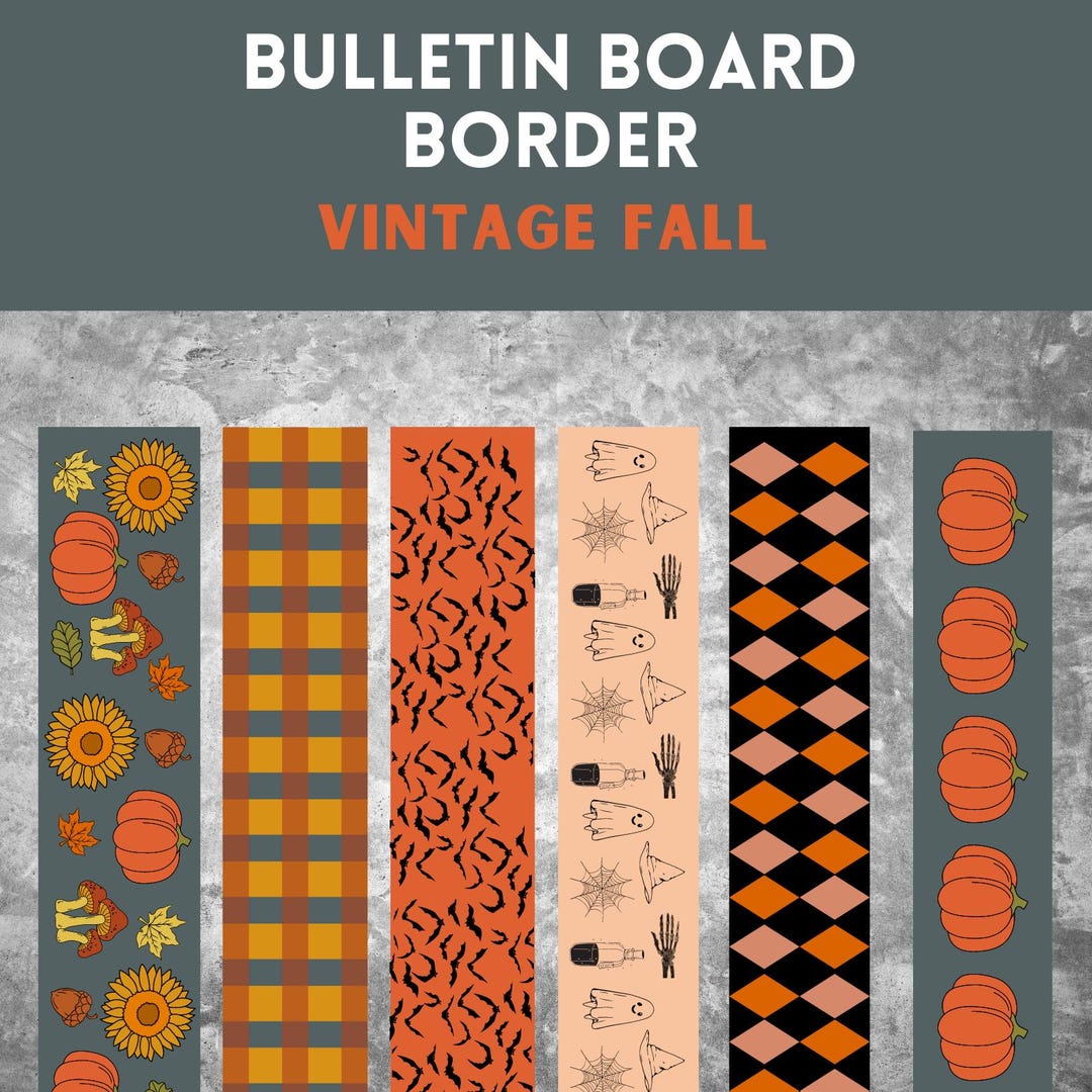 Vintage Fall Bulletin Board Border, Printable, Easy Classroom ...